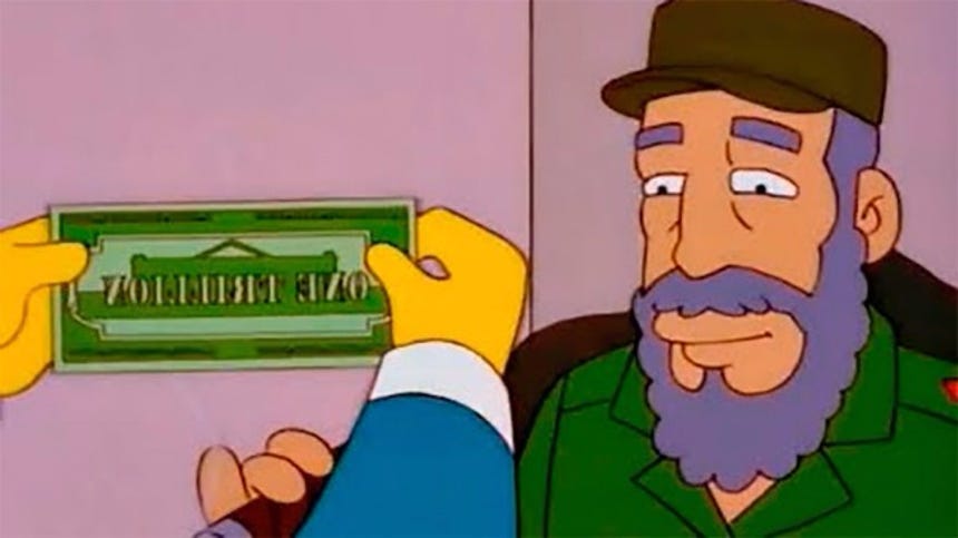 Fidel Castro le robó un trillón de dólares al señor Burn en Los Simpsons