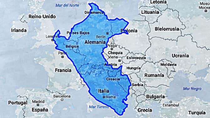 ¿De qué tamaño es el Perú comparado a otros países?