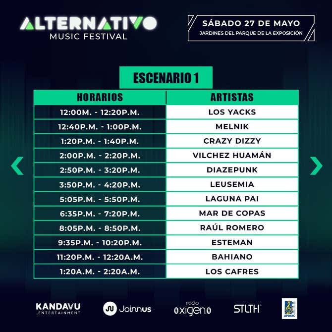 Alternativo Music Festival: horarios, escenarios y artistas confirmados ...