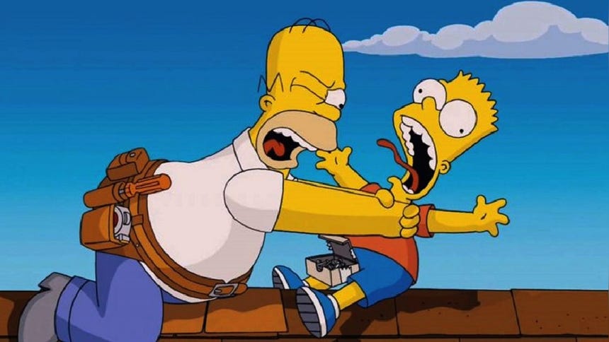 Los Simpson: Homero Simpson ya no estrangulará a su hijo Bart en la serie