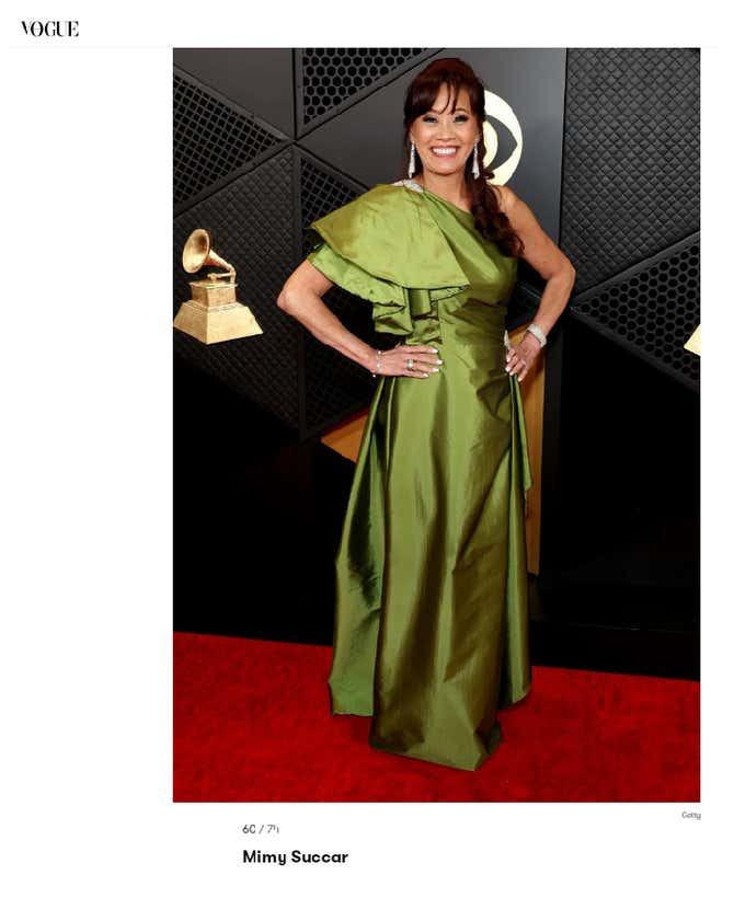 Mimy Succar, la peruana que conquistó la alfombra roja de los Grammy 2024