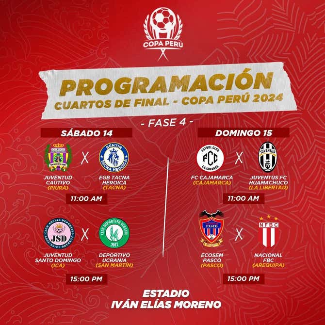 Copa Perú 2024 programación, fechas y horarios de los cuartos final ...