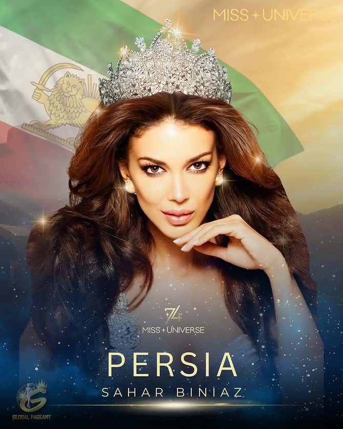 Miss Universo 2025 Sahar Biniaz, miss Canadá en 2012 y actual Miss Irán ...