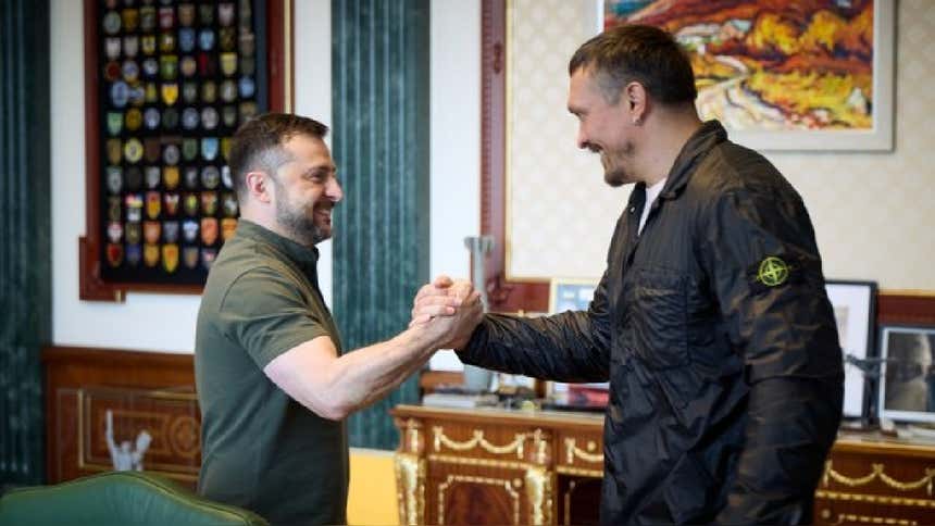 Volodímir Zelenski se reunió con el boxeador Oleksandr Usyk, campeón ...