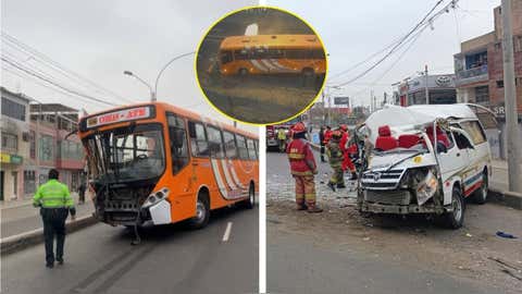 Comas: al menos diez heridos en violento choque frontal entre una combi ...