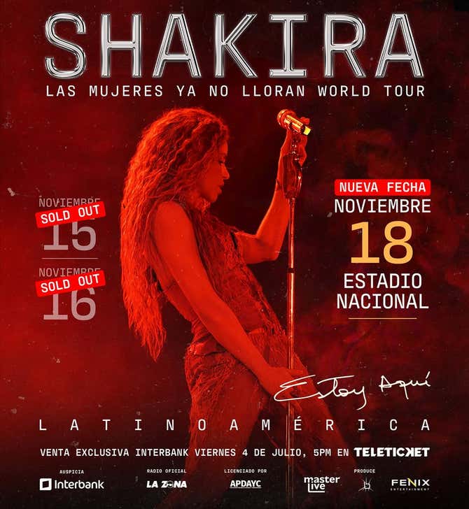 Shakira en Lima 2025 el SETLIST de canciones que cantará en sus ...