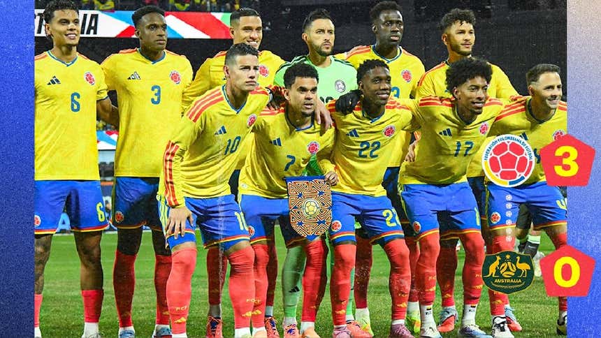 Colombia goleó 3-0 a Australia en amistoso por fecha FIFA 2025