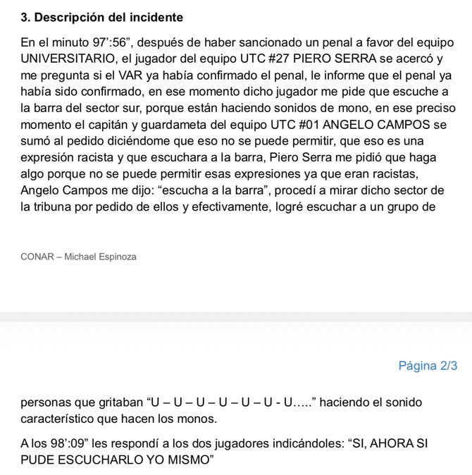 Universitario de Deportes | árbitro Michael Espinoza confirma insultos ...