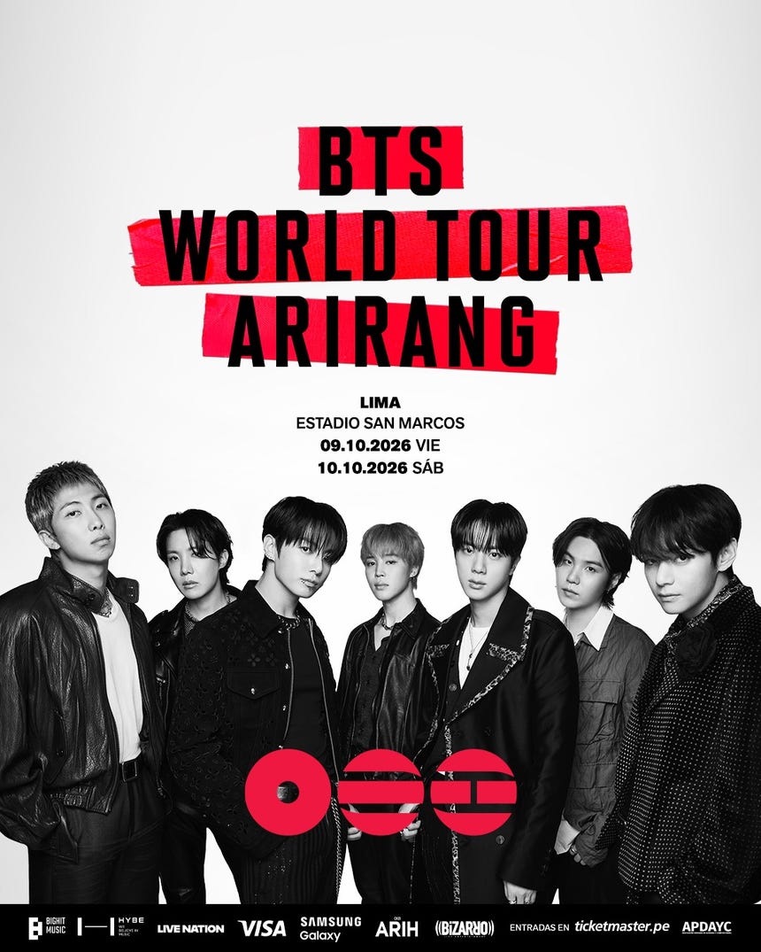 BTS en Lima 2026 revelan precios de entrada y fecha de preventa para ...